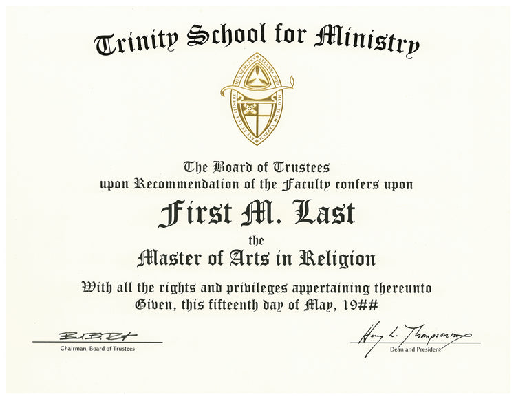 Diploma Certificate Re-Print for Official Frames – Trinity Bookstore